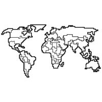 Homemania Wanddekoration Weltkarte 11 100x53 cm Metall Schwarz | vidaXL.at