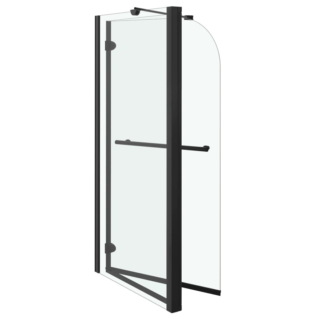 vidaXL Badewannenaufsatz 2-fach Faltbar ESG 120x68x130 cm Schwarz ...