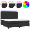 vidaXL Boxspringbett mit Matratze & LED Grau 180x200 cm Kunstleder ...