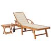 vidaXL Sonnenliege mit Tisch und Auflage Massivholz Teak | vidaXL.at