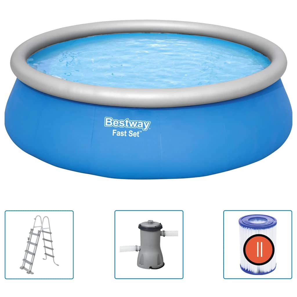 Bestway Fast Set Pool-Set Aufblasbar Rund 457x122 cm | vidaXL.at