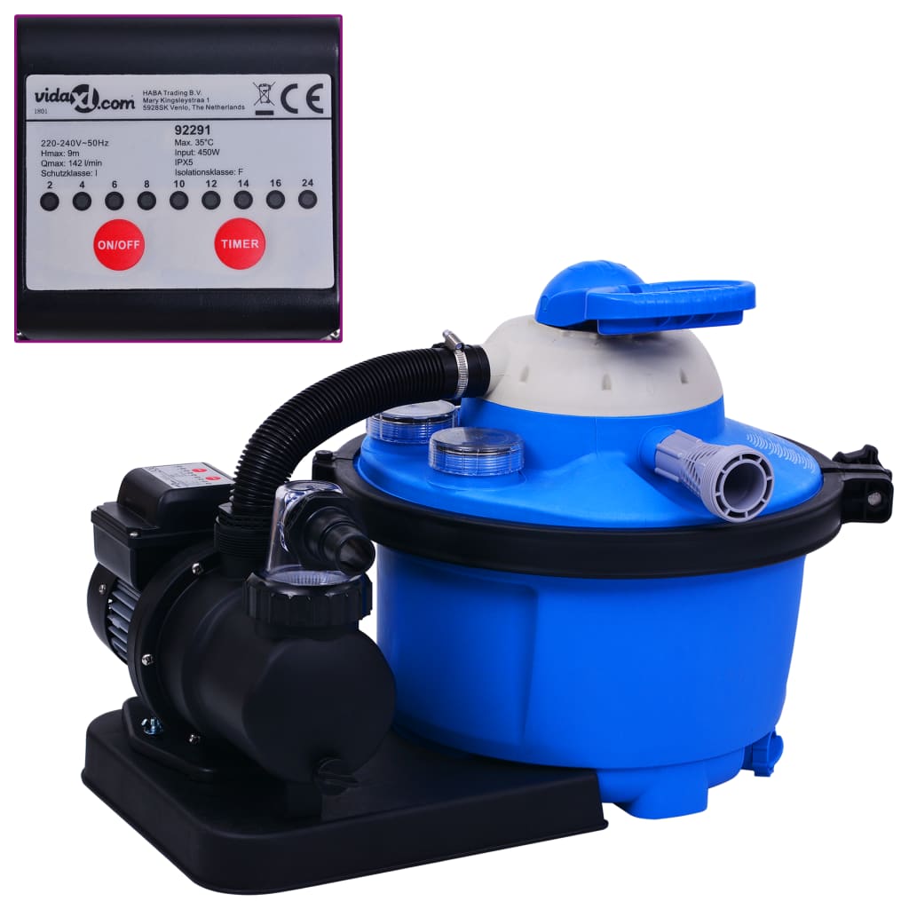 vidaXL Sandfilterpumpe mit Timer 450 W 25 L | vidaXL.at