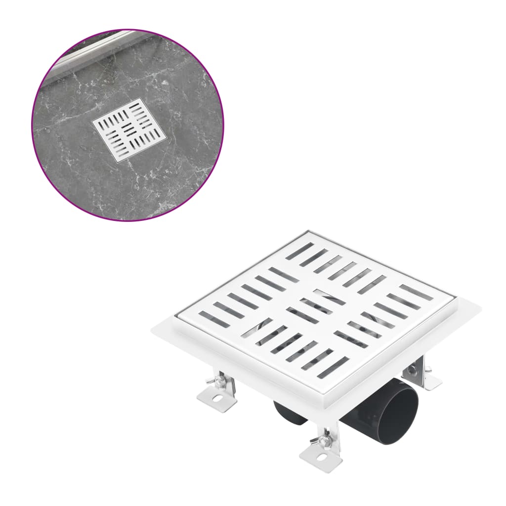 vidaXL Duschablauf 15 x 15 cm Edelstahl | vidaXL.at