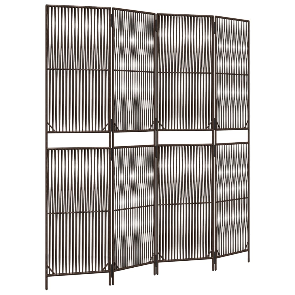 vidaXL Paravent 4-tlg. Braun Poly Rattan | vidaXL.at
